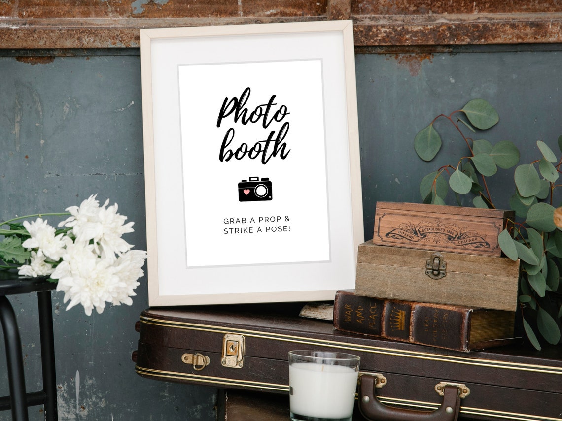 Printable Wedding Photo Booth Sign, Photo Guest Book Sign, DIY Photo ...