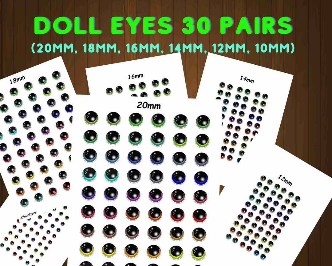 Doll Eyes Printable Digital Collage Sheets Kawaii Cute Eyes - Etsy