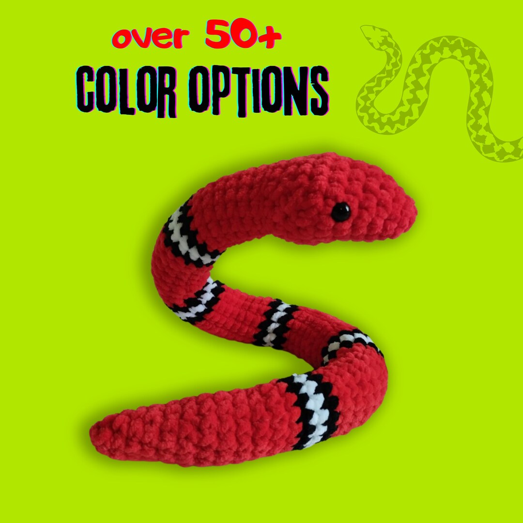 Tricolor Snake, Striped Rattlesnake, Stuffed Animal for Nursery, Red ...