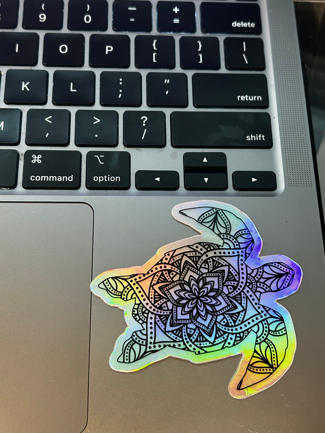 Rainbow Holographic Mandala Sea Turtle 3"x3" Laptop Waterproof Sticker ...