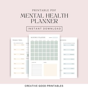 Mental Health Planner, Mood Tracker, Anxiety Journal, Therapy ...