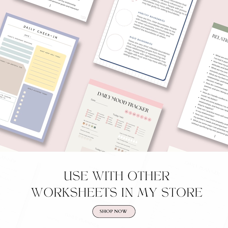 Healthy Boundaries Worksheet, Therapy Tools, Self Care Worksheet ...