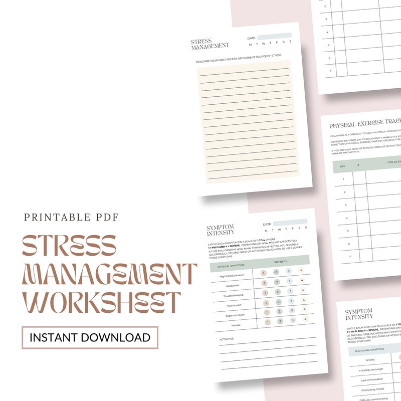 Stress Worksheet - Etsy
