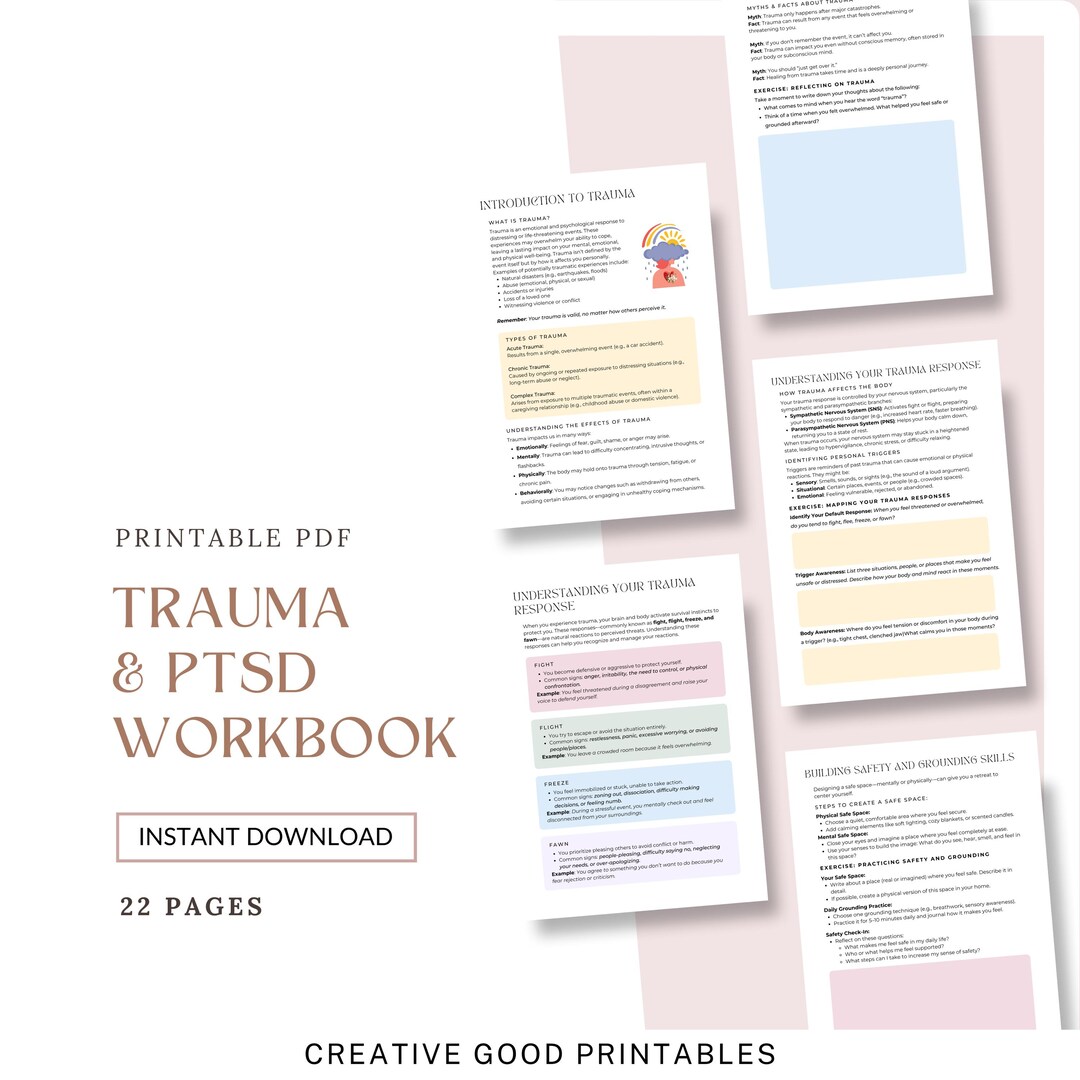 Trauma Workbook, PTSD Workbook, Complex Trauma, Complex PTSD, Safety ...