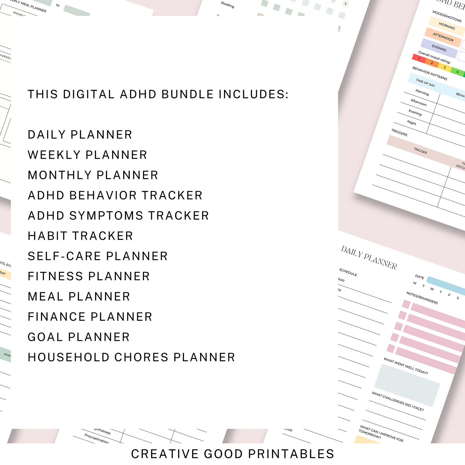 ADHD Digital Planner, Adhd Planner Adult, Daily Planner for ...