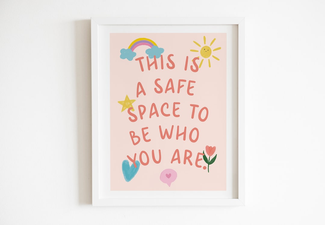 Safe Space to Be Who You Are Poster, Safe Space Poster, Therapy Office ...