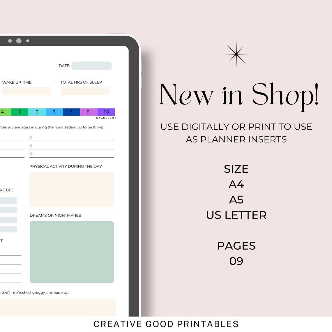 Sleep Hygiene Worksheets, Sleep Tracker, Sleep Journal, Sleep Cycle ...