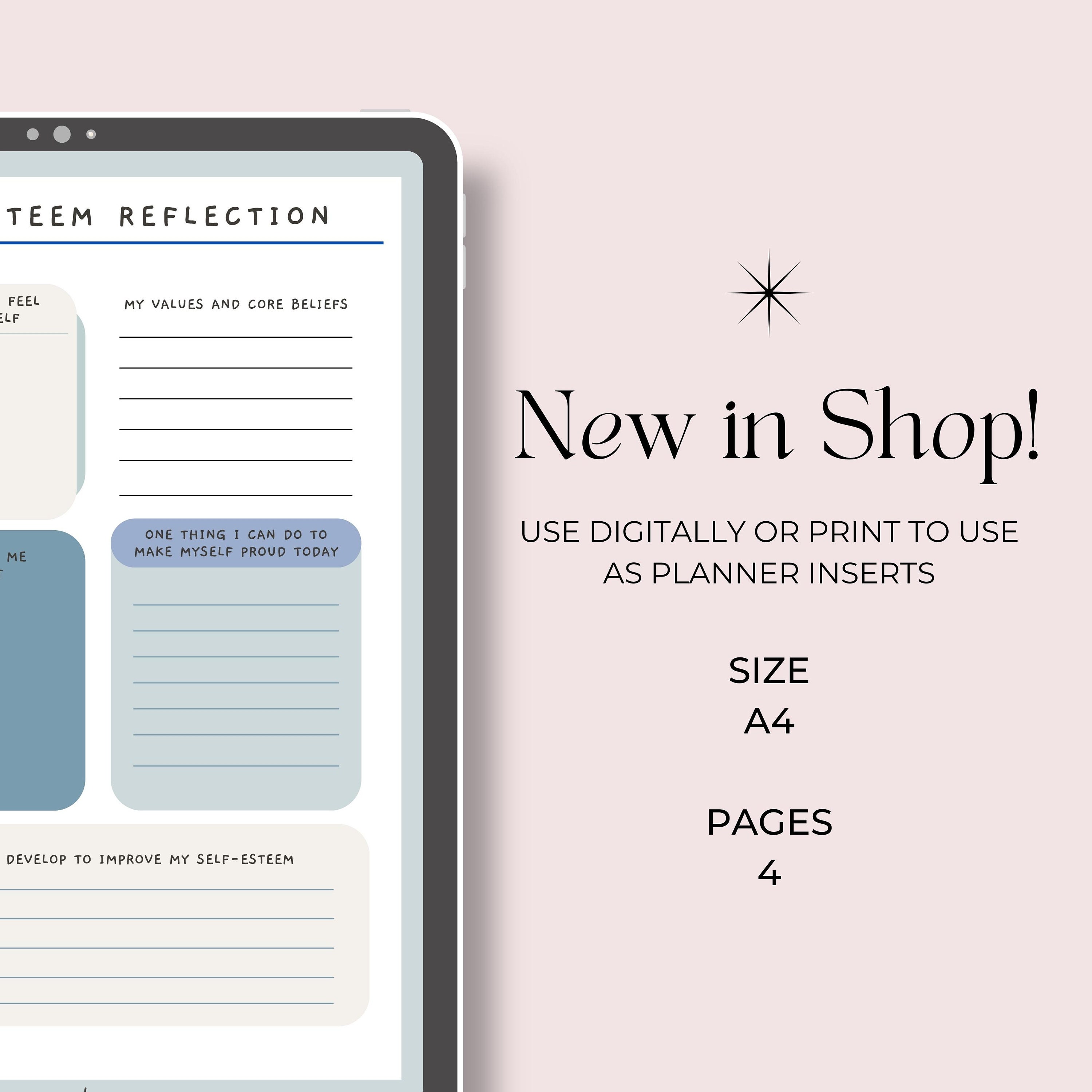 Self-esteem Reflection Worksheet: Self-worth & Core Values (PDF) - Etsy