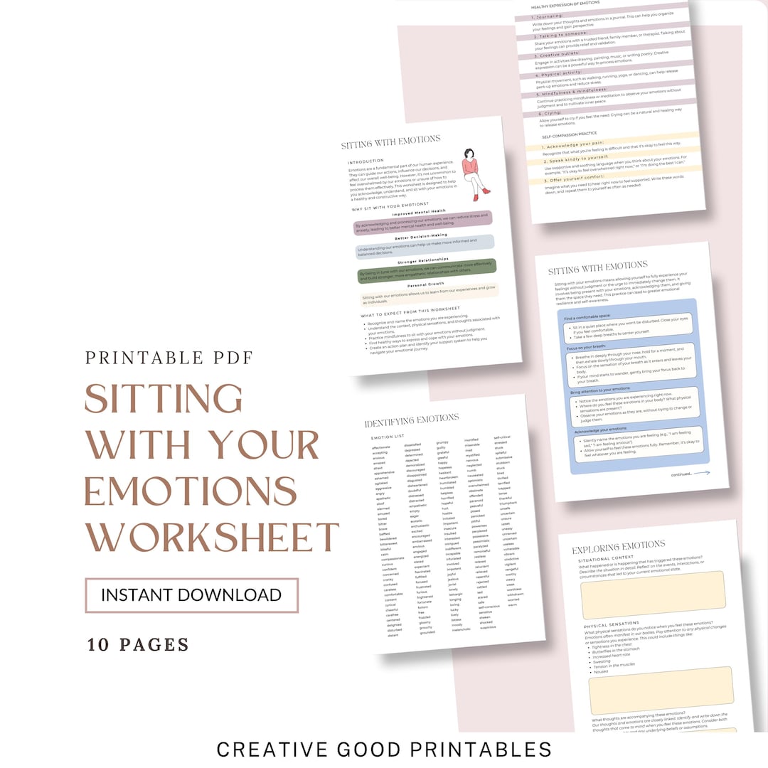 Emotional Regulation Worksheet: Anxiety & Coping Skills (PDF) - Etsy