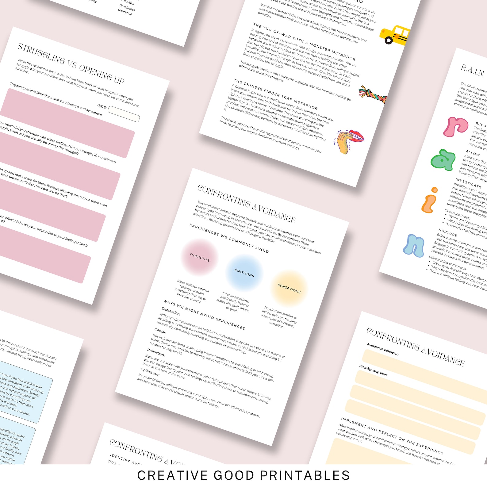 Acceptance and Commitment Therapy Workbook, ACT Bundle, Cognitive ...