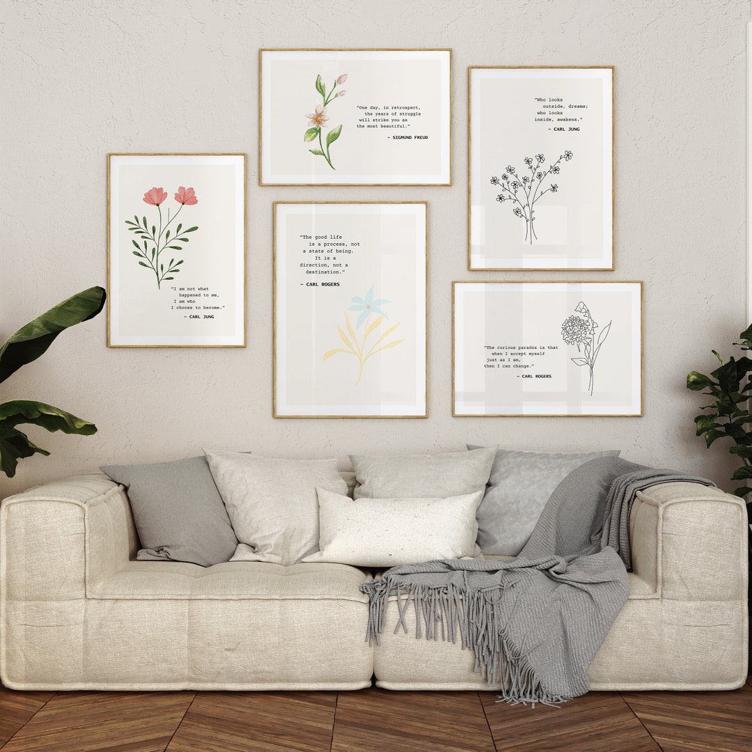 Psychology Quotes Set of 5, Carl Rogers, Carl Jung, Freud, Therapy ...