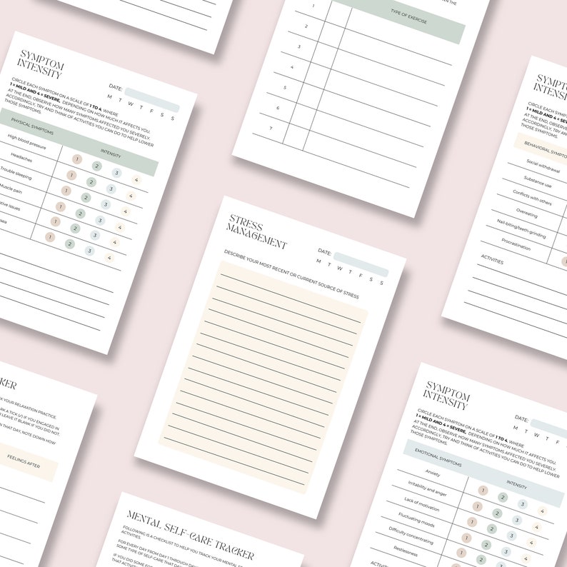 Stress Management Worksheet Stress Management Kit Stress - Etsy