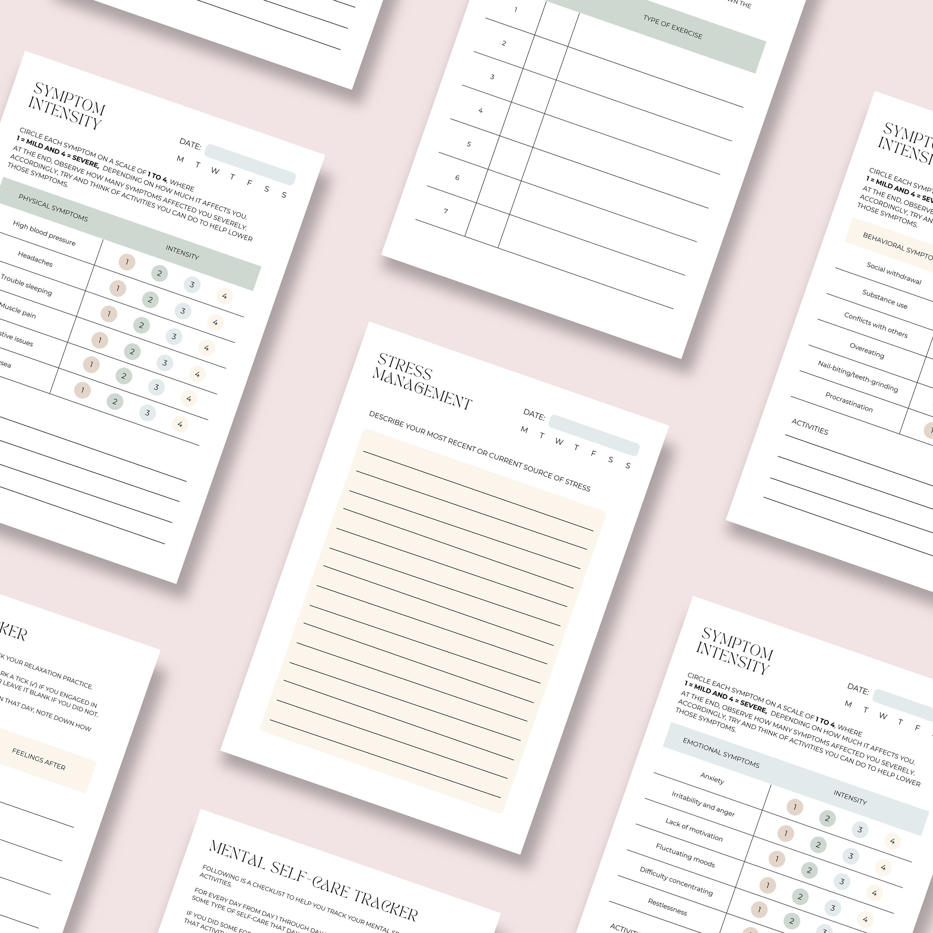 Stress Management Worksheet, Stress Management Kit, Stress Diary ...