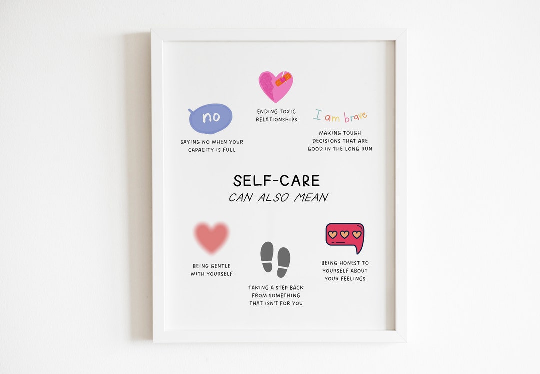 Self Care Poster, Therapy Office Decor, Therapy Wall Art, Growth ...