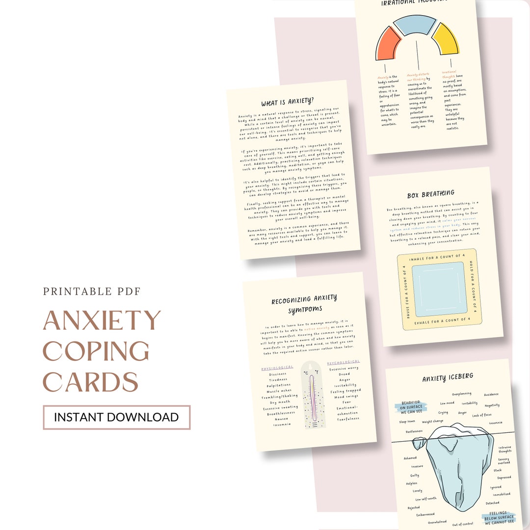 Anxiety Coping Cards, Anxiety Cards, Anxiety Journal, Anxiety ...