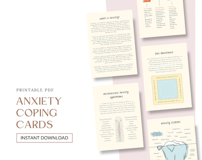 Anxiety Coping Cards, Anxiety Affirmation Cards, Anxiety Flash Cards ...