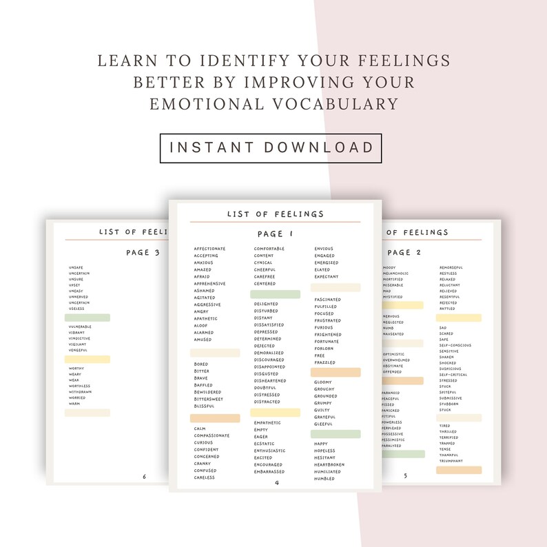 Thought Emotion Processing Worksheet: CBT Mental Health (PDF) - Etsy