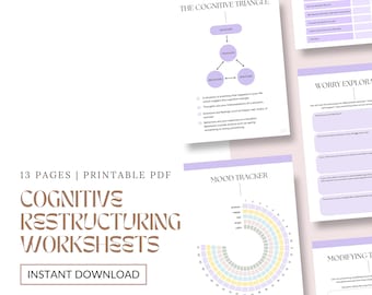 Cognitive Distortion Worksheets, Thinking Errors, Unhelpful Thinking ...