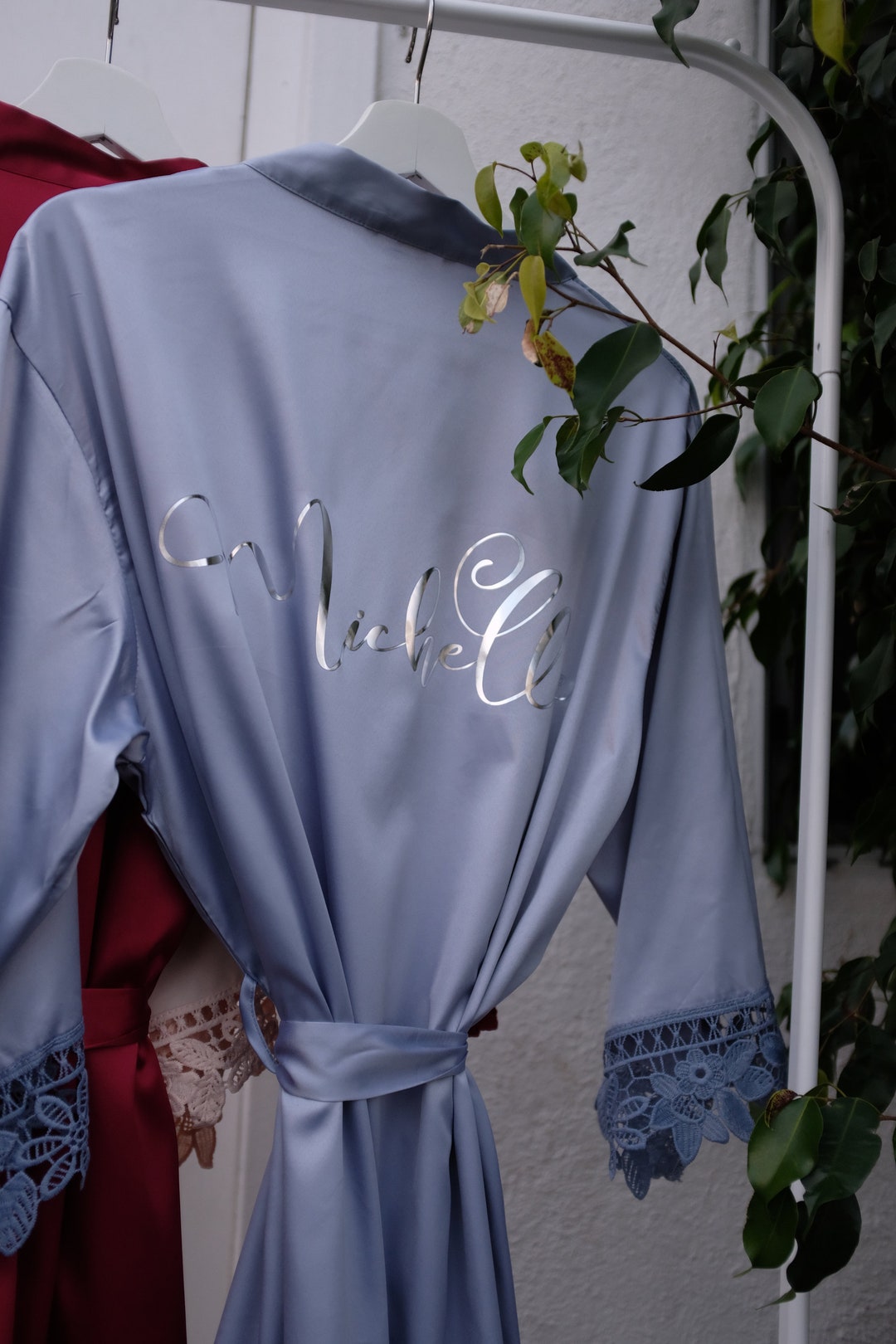 Custom Satin Robe, Personalized Christmas Gift for Women With Her Name ...