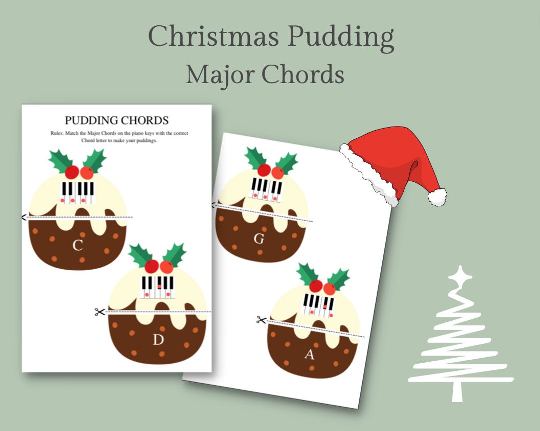 Christmas Pudding Major Chords Match up Game - Etsy