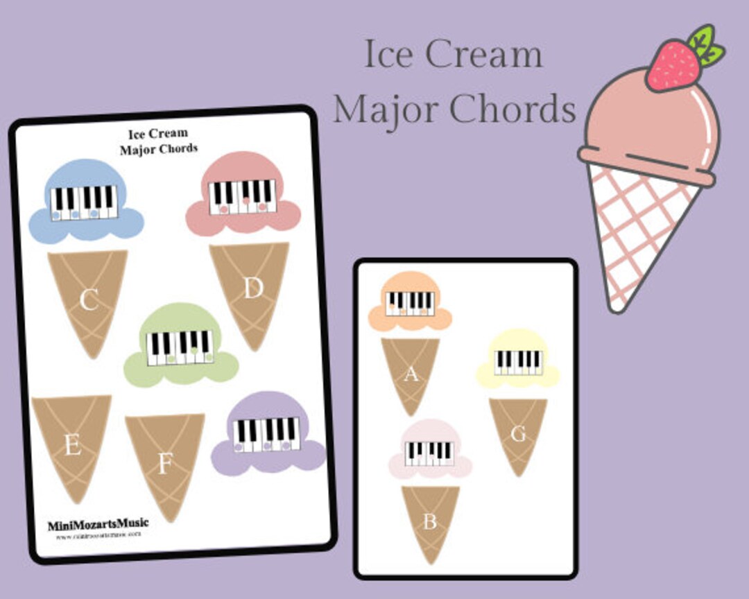 Major Chords for Beginners Ice Cream Match up Game - Etsy