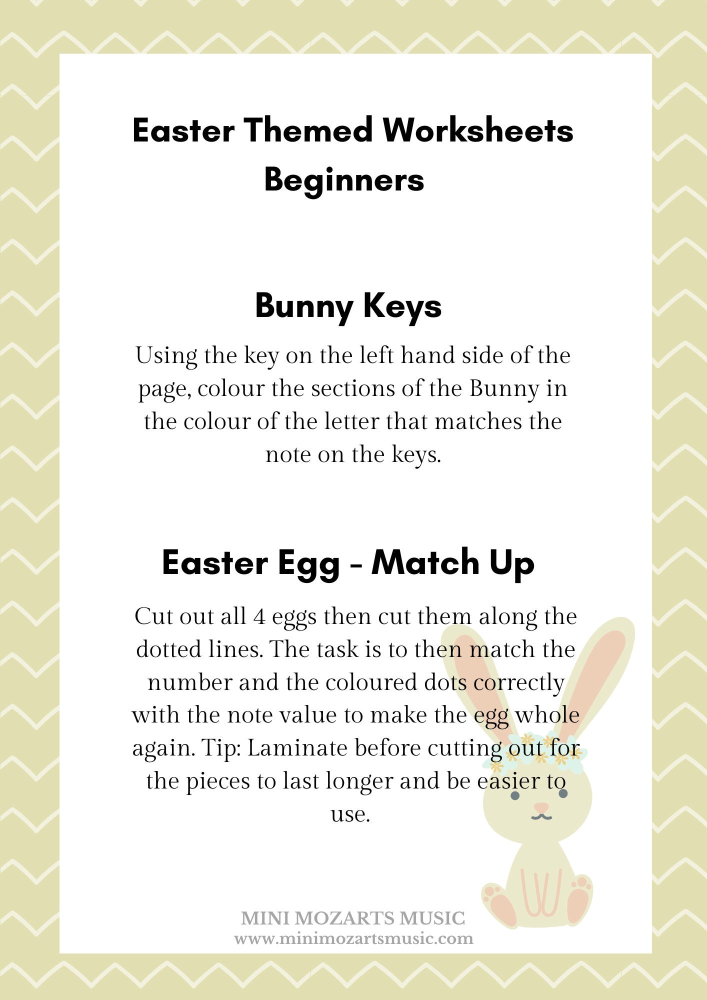 Easter Worksheets for Beginner Piano Theory - Etsy