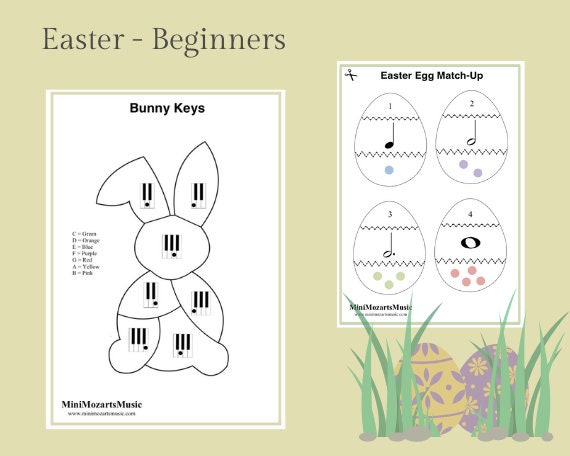 Easter Worksheets for Beginner Piano Theory - Etsy