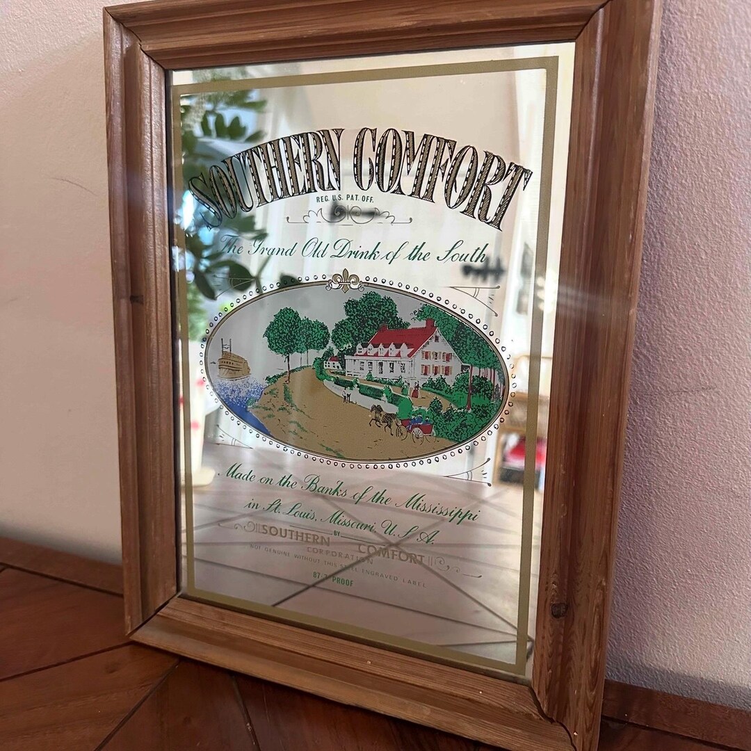 Vintage Southern Comfort Mirror Whisky Pub Advertising Bar Breweriana ...