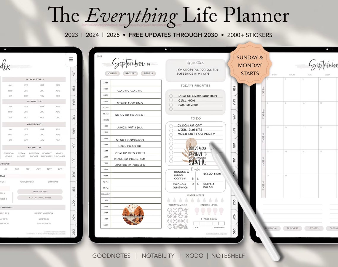 That Girl Planner, Undated Digital Planner, iPad Planner, Goodnotes ...