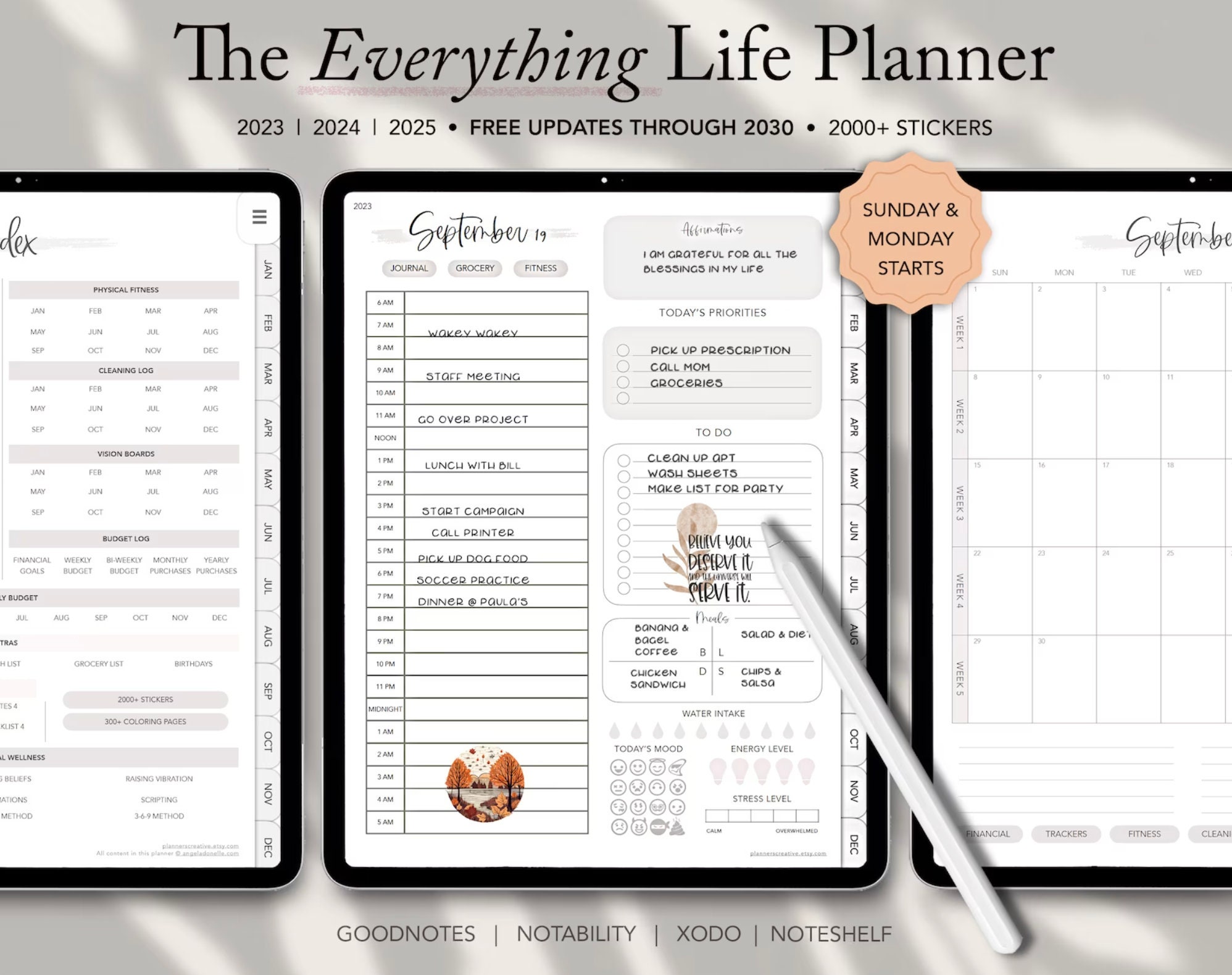 That Girl Planner, Undated Digital Planner, iPad Planner, Goodnotes ...