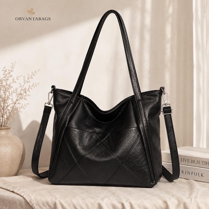 Sac Hobo En Cuir Pour Femme Cabas En Cuir De Vachette Pleine Fleur