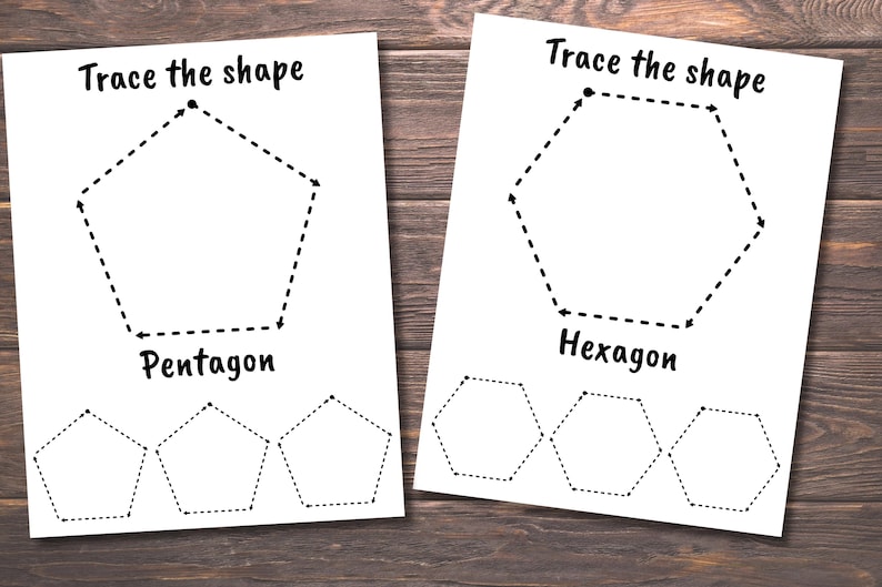 16 Printable Trace the Shape Worksheets, Preschool Learning Shapes ...