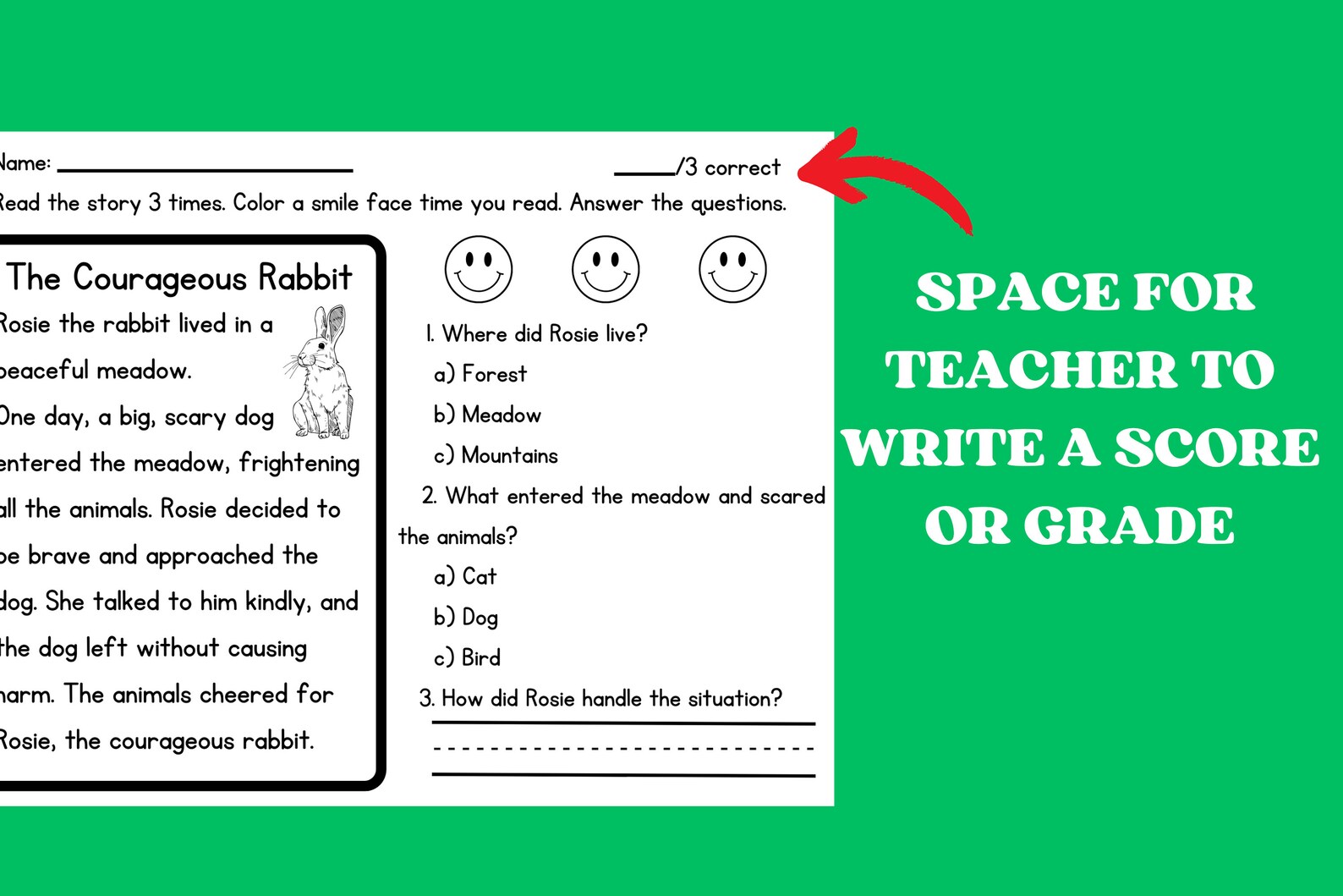 First Grade Reading Comprehension Worksheets Decodable Stories With ...