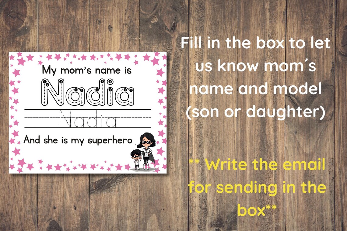 Custom Mom Name Tracing Sheet Handwriting Practice Personalized Name ...