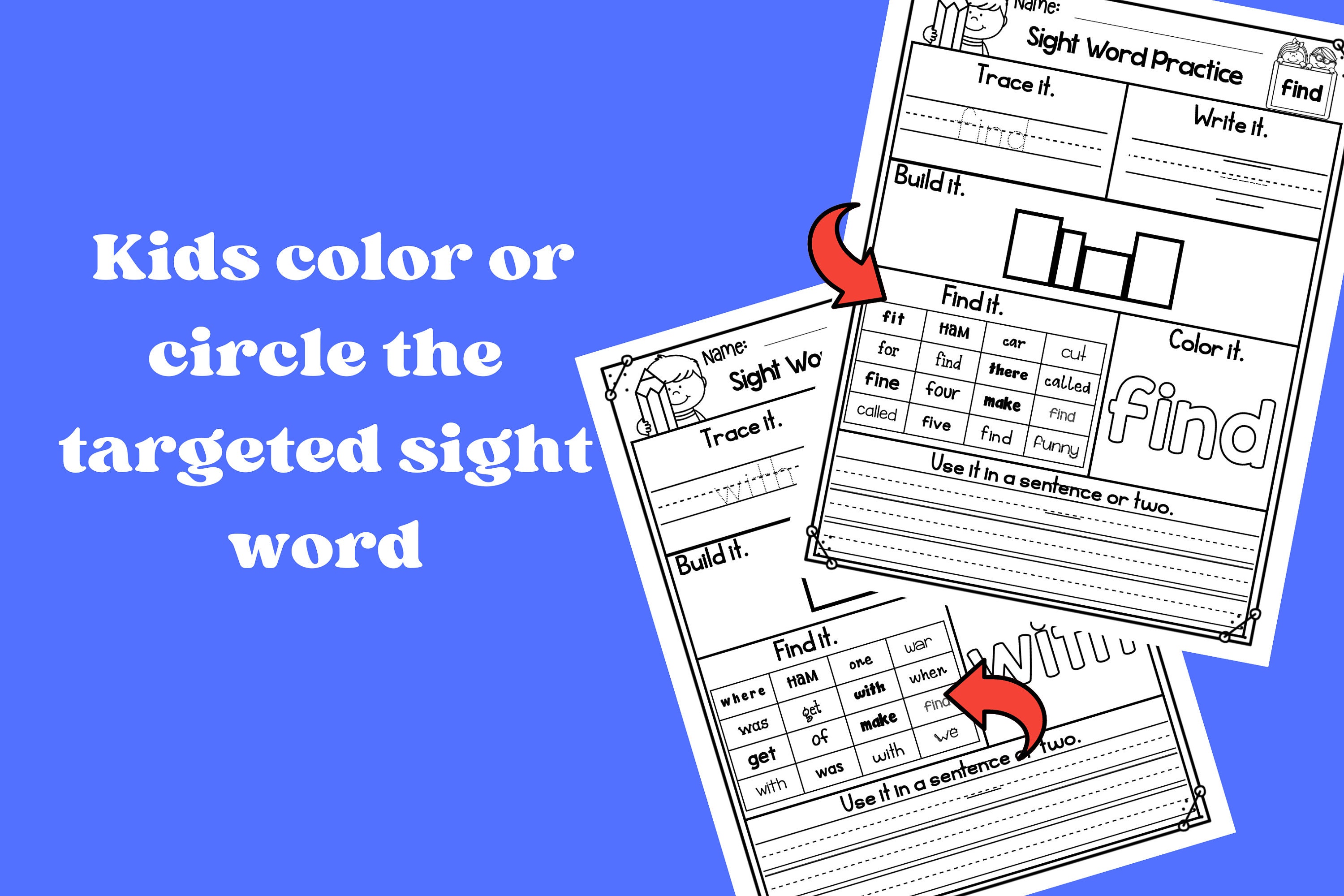 100 Printable Let's Learn Fry 1st Hundred Sight Words - Etsy