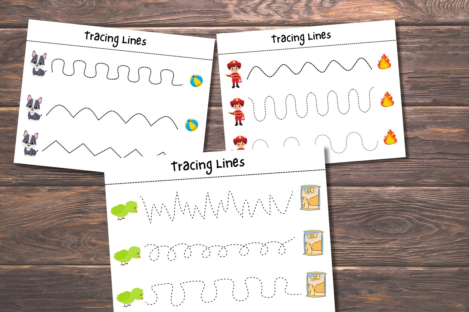 Tracing Practice, Pre-writing Worksheets, Line Tracing, Toddler ...