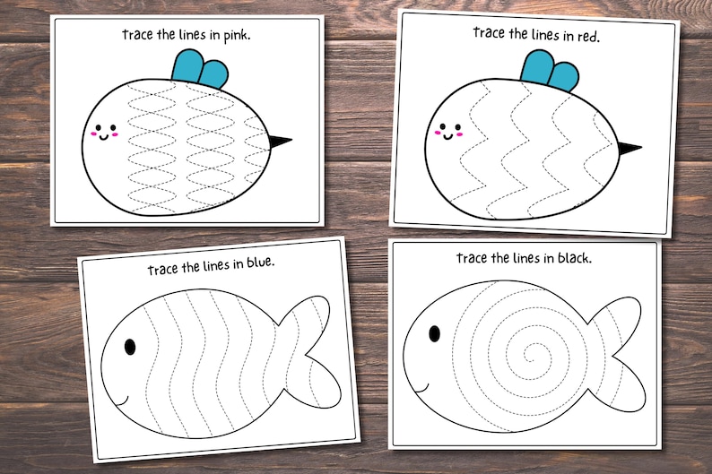 Tracing Practice, Pre-writing Worksheets, Line Tracing, Toddler ...