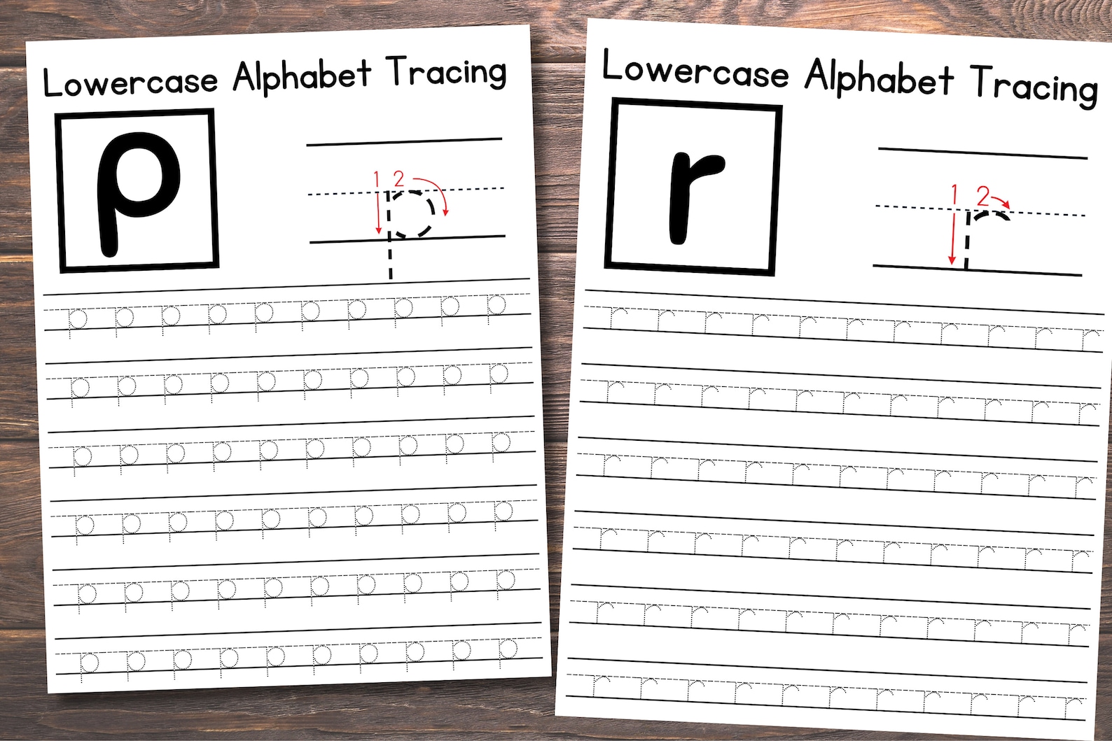 26 Printable Lowercase Alphabet Tracing Worksheets. Preschool ...