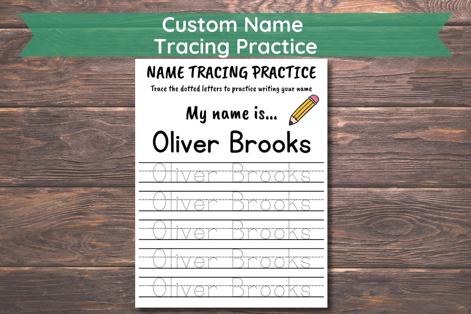 Pre-k Custom Name Tracing Worksheet, Personalized Name Tracing PDF ...