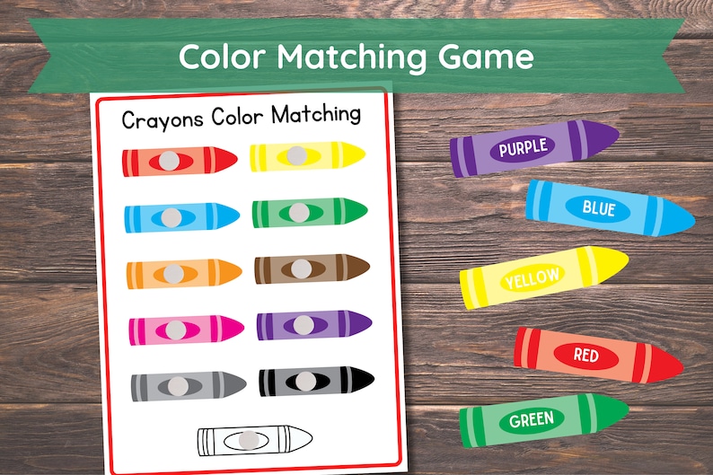 Color Matching Game Busy Book Printable Educational - Etsy