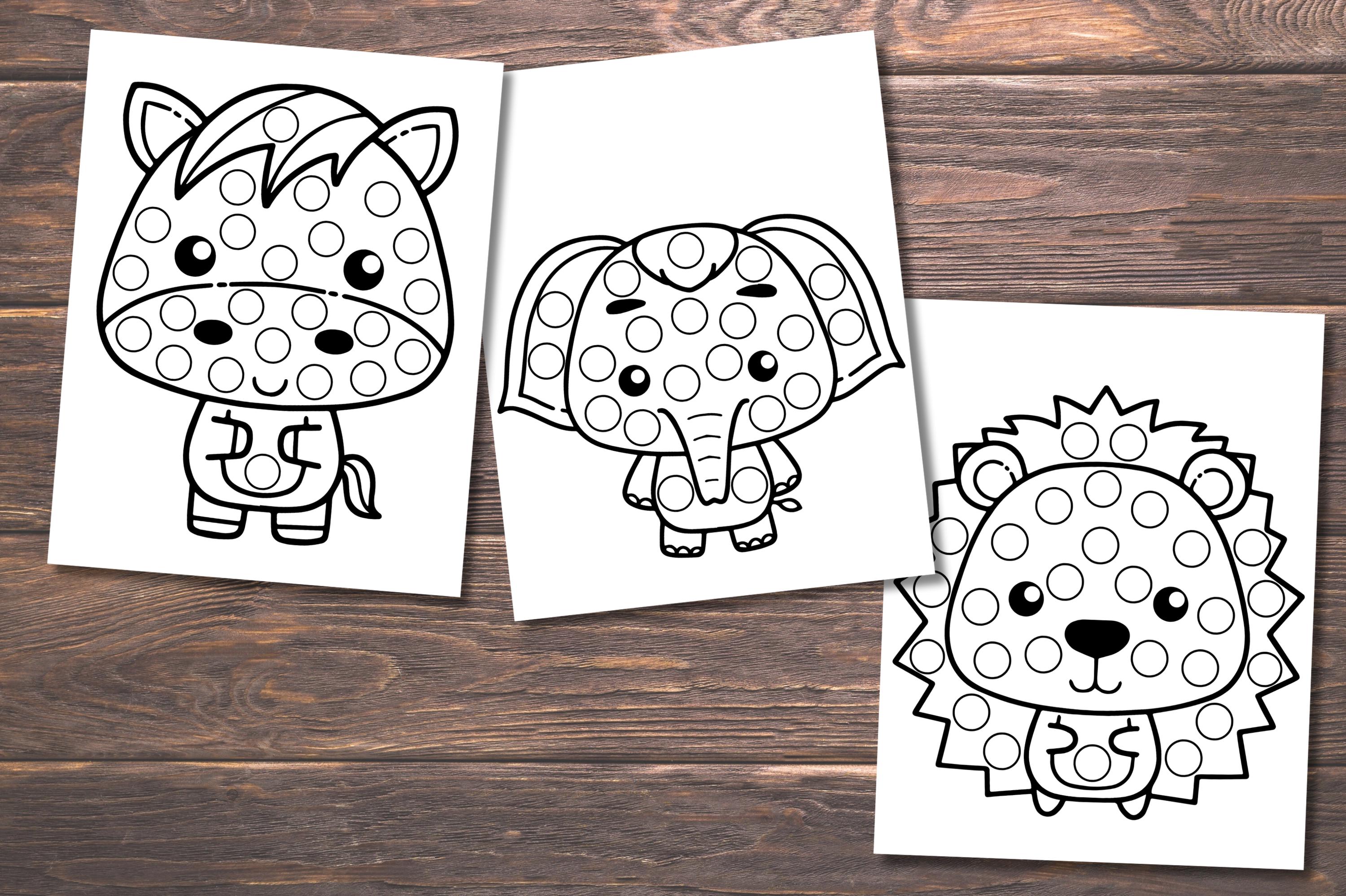 Kids Coloring Page: Dot Marker Coloring Pages | Animal Dot Marker ...