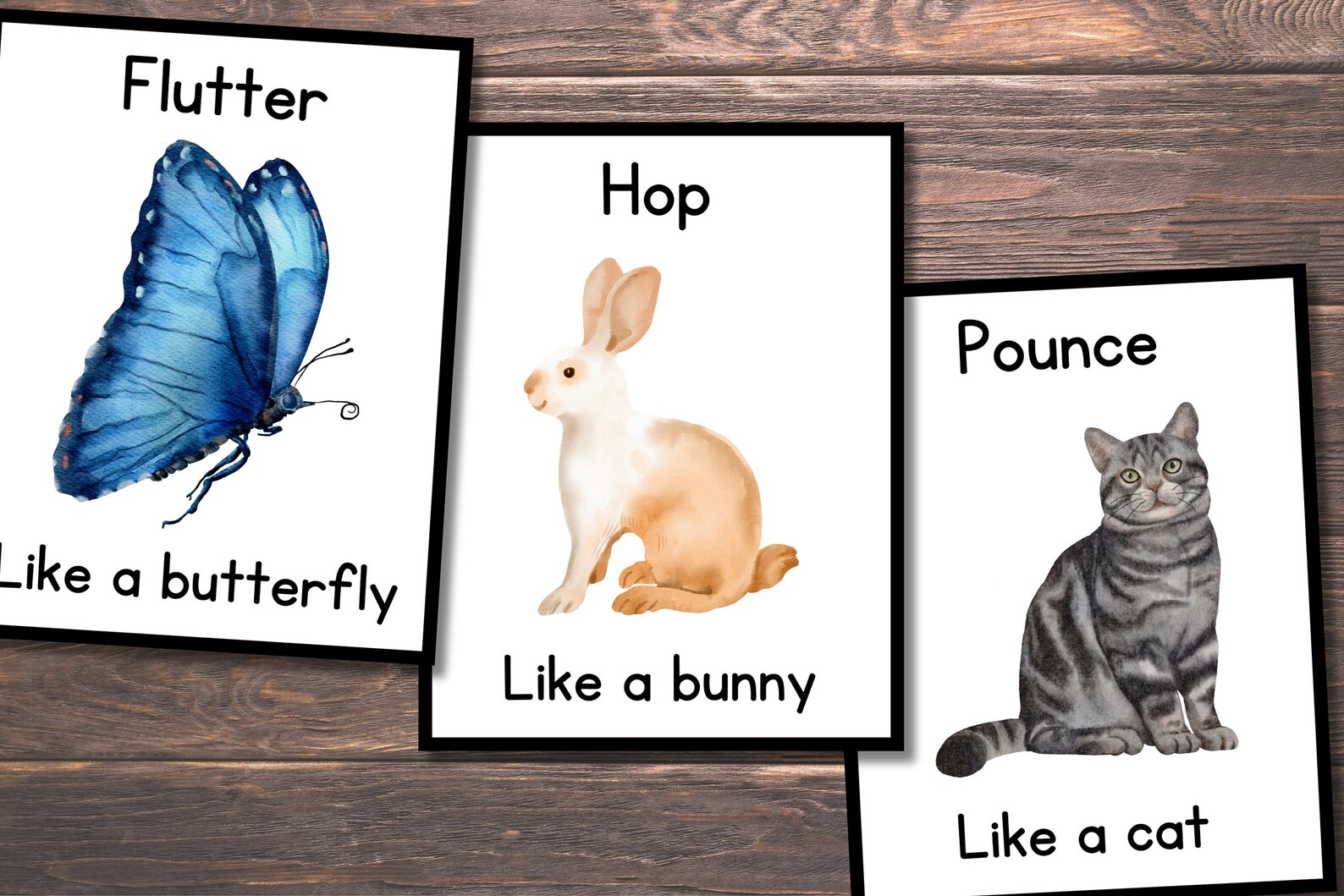 Animal Movement Cards, Movement Activity, Action Cards, Circle Time ...