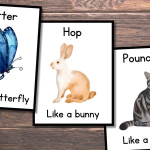 Animal Movement Cards, Movement Activity, Action Cards, Circle Time ...