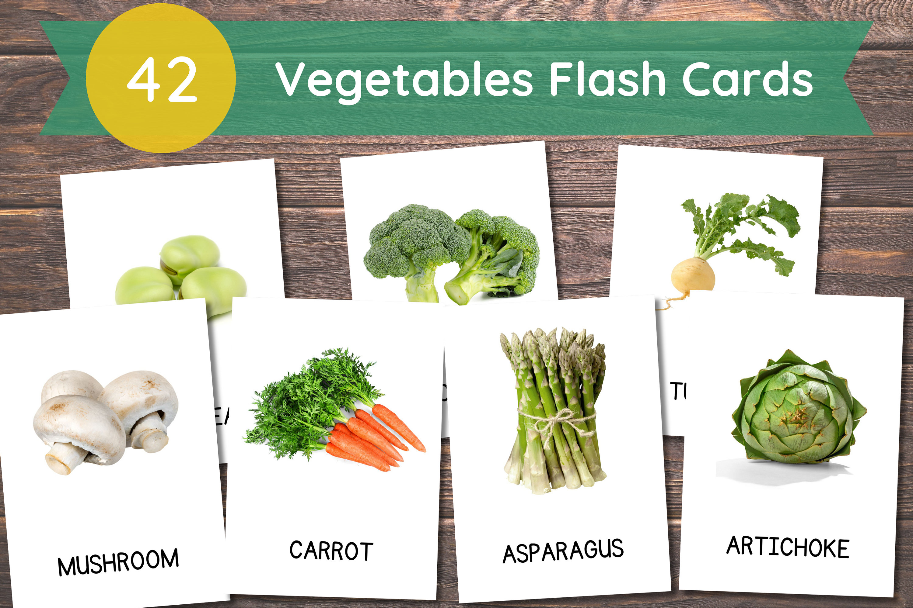 42 Vegetables Cards Vegetables Flashcards Montessori - Etsy