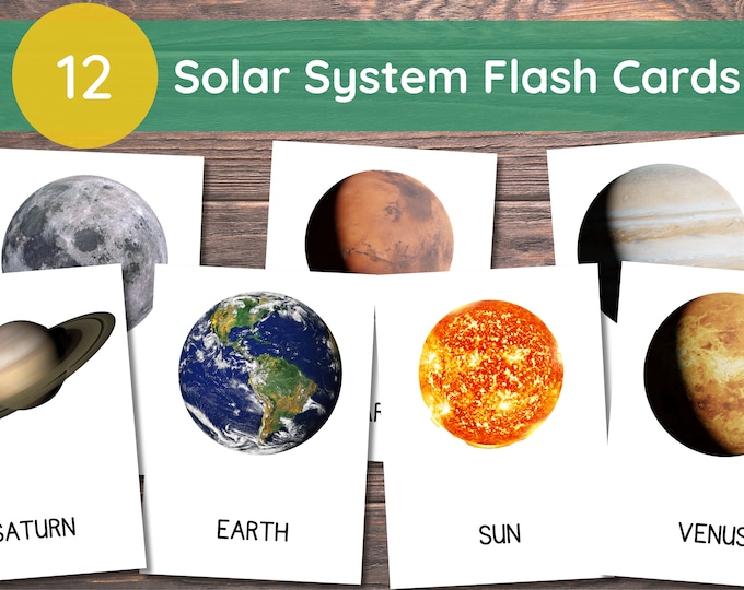 32 Space Flashcards Pdf, Solar System Flash Cards Printable, Planets ...