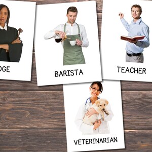 Professions (real Pictures) - 40 Montessori Cards - Flash Cards ...
