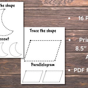 16 Printable Trace the Shape Worksheets, Preschool Learning Shapes ...