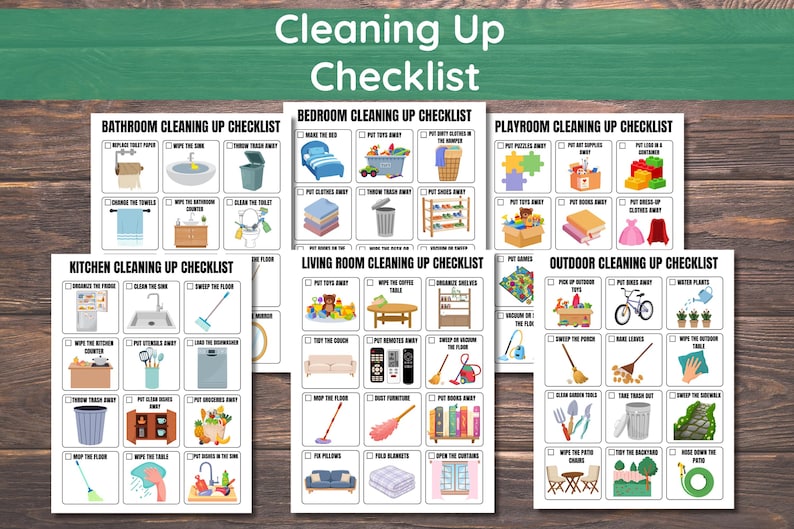 Kids Cleaning Checklist, Chore Chart for Kids, Kids Chore List, Kids ...