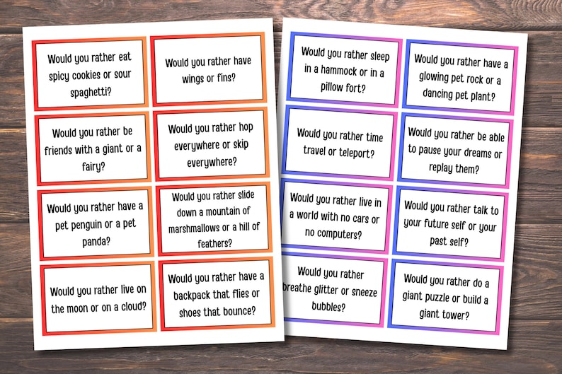 Would You Rather Questions for Kids, Conversation Starters, Would You ...