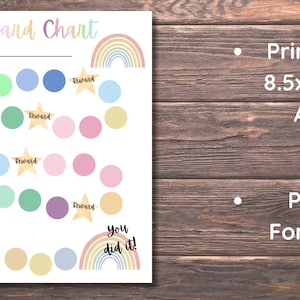 Printable Kids Reward Chart Printable Rainbow Sticker Chart for Kids ...